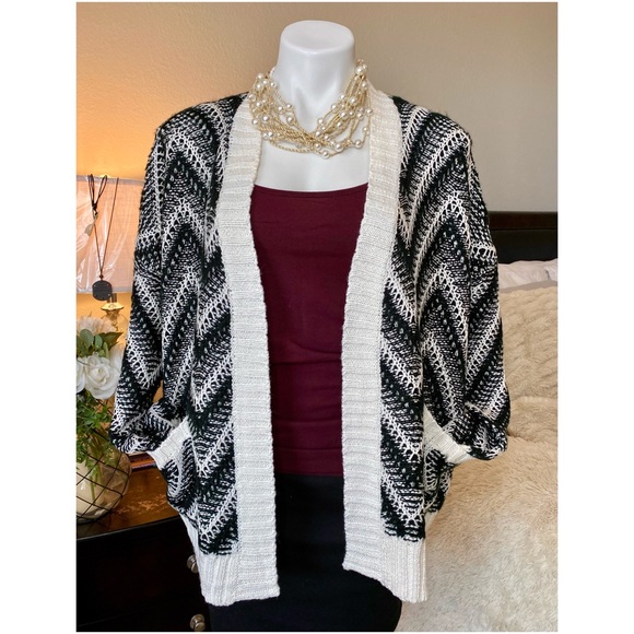 debut | Sweaters | 325 Womens Zigzag Knitting Pattern Open Cardigan ...